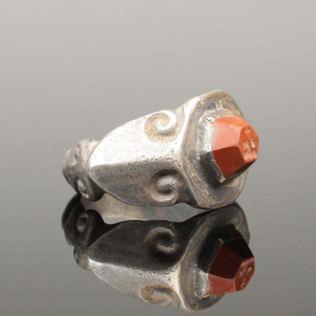 MAGNIFICENT ANCIENT ROMAN SILVER INTAGLIO RING SAINTS - 2nd Century AD ...