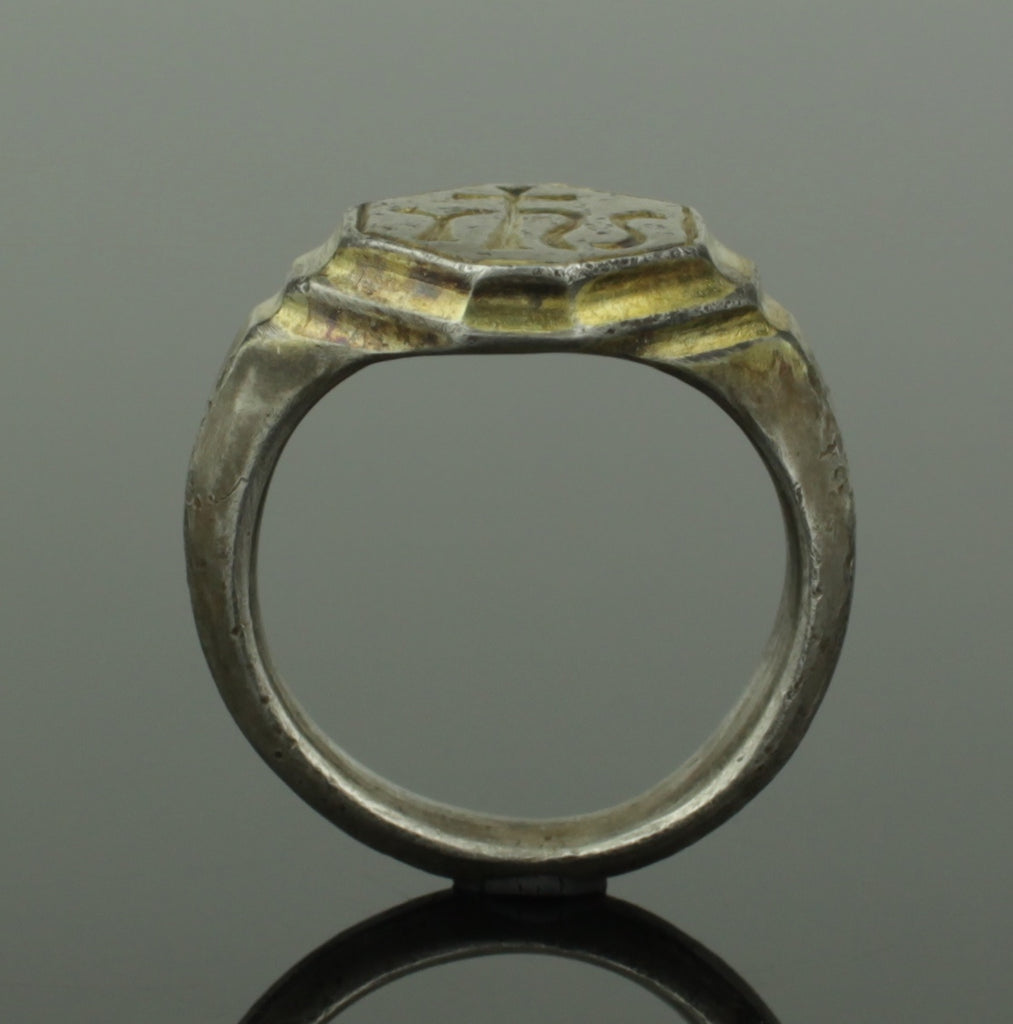 ANCIENT MEDIEVAL SILVER RING WITH CHRISTOGRAM - CIRCA 15TH C AD ...