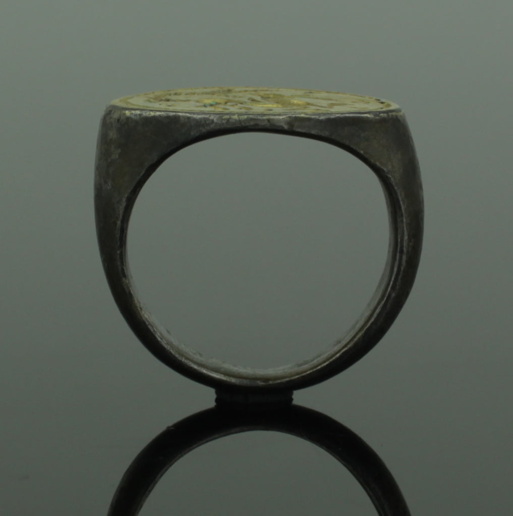 BEAUTIFUL ANCIENT MEDIEVAL SILVER GILT RING "MYTHICAL BEAST" - CIRCA 1 ...